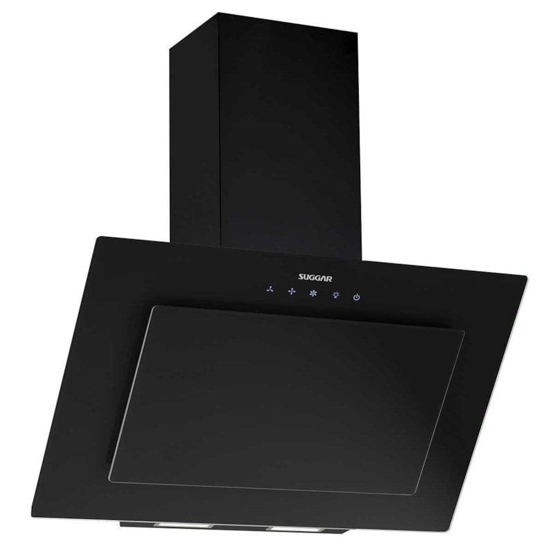 Coifa de Parede Onix Vidro Preto Inclinado 90 Cm Suggar - Suggar